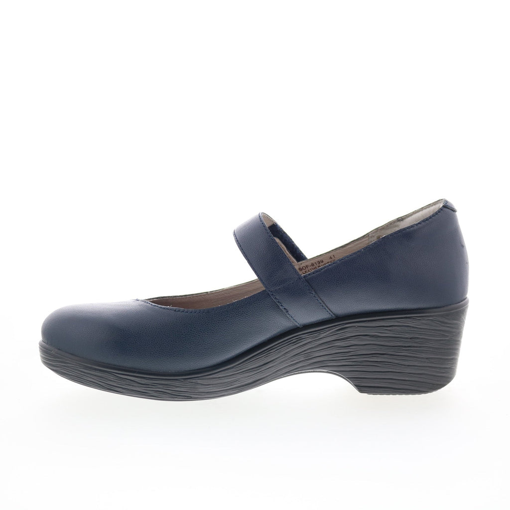 Alegria Sofi SOF-8139 Womens Blue Leather Strap Mary Jane Flats Shoes - Ruze Shoes
