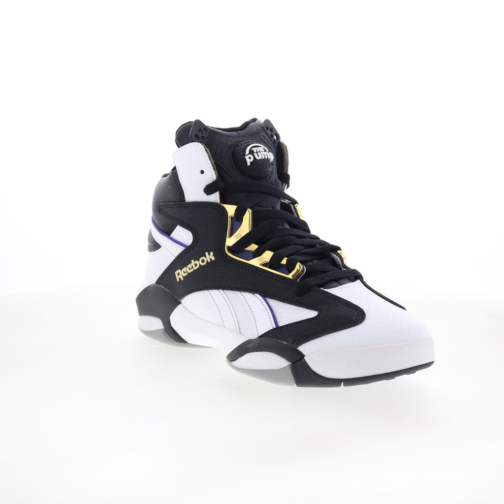 Reebok Shaq Attaq Mens White Leather Lace Up Athletic Basketball Shoes ...