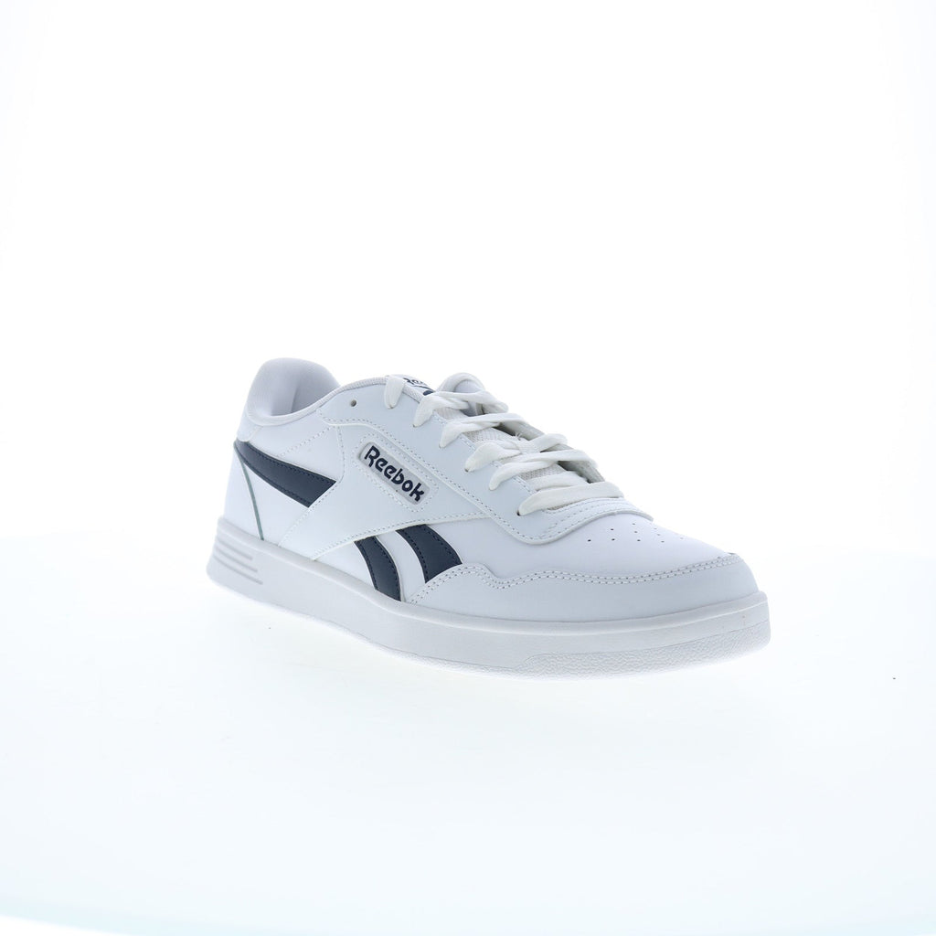 Reebok Court Advance Mens White Leather Lace Up Lifestyle Sneakers Sho ...