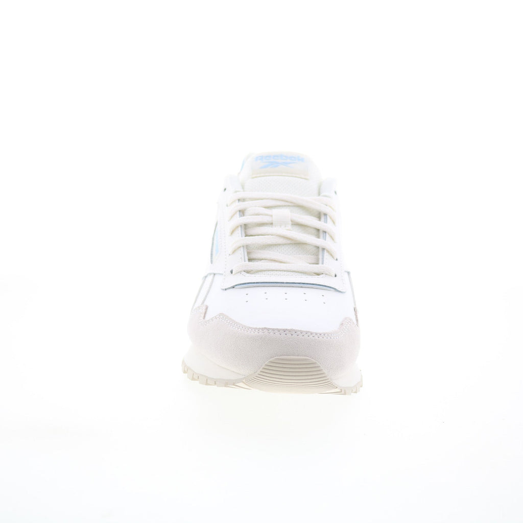 Reebok Glide Womens White Leather Lace Up Lifestyle Sneakers Shoes ...