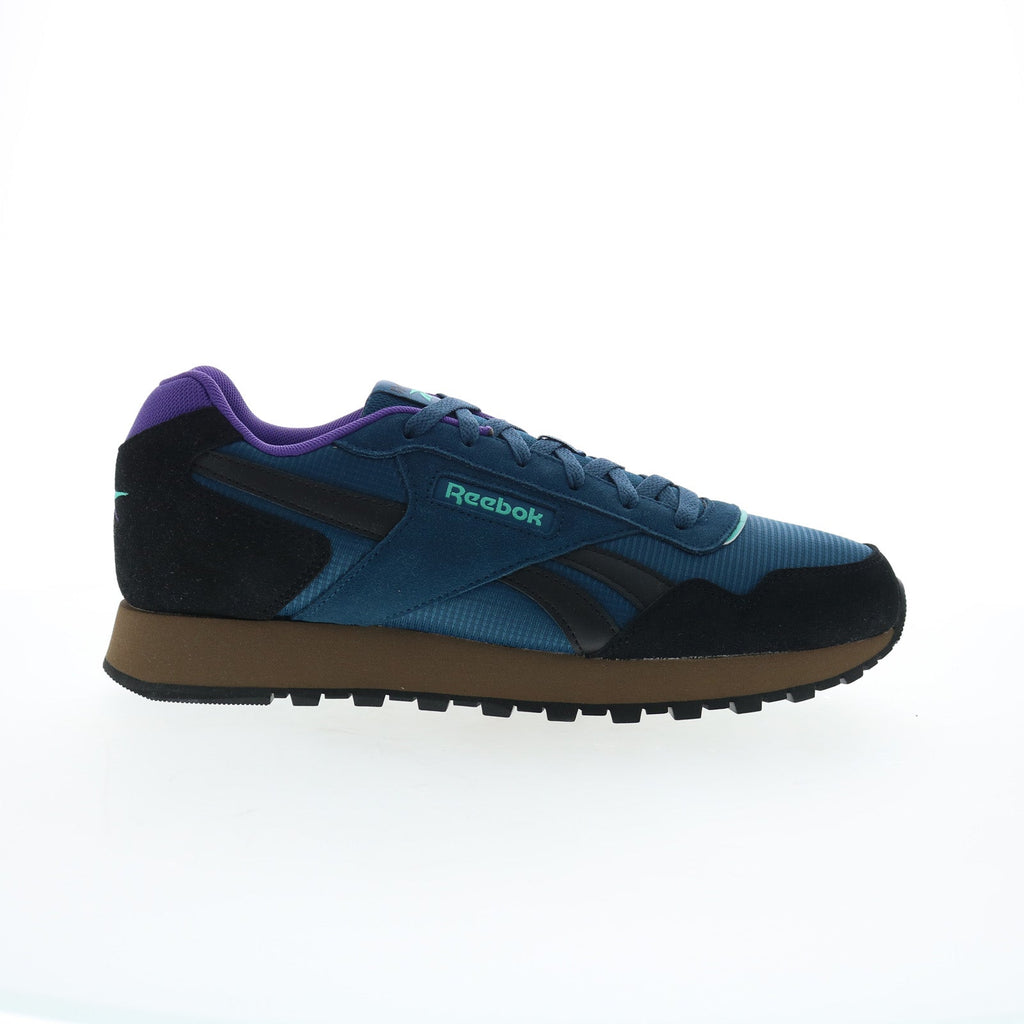 Reebok Glide Mens Blue Suede Lace Up Lifestyle Sneakers Shoes - Ruze Shoes