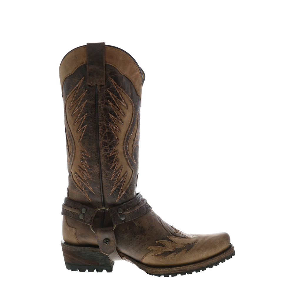 Stetson Outlaw Lug Exotic Leather BR Mens Brown Wide Cowboy Western Bo ...