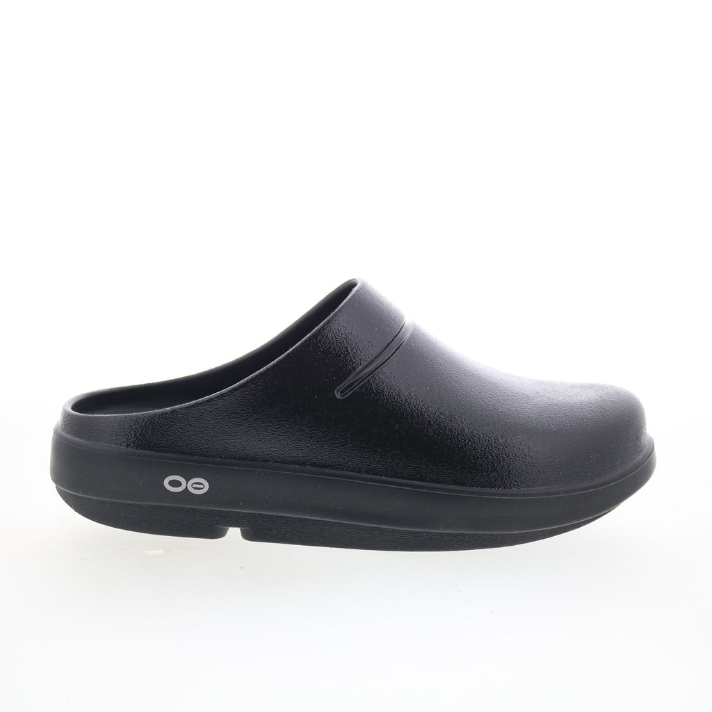 Oofos Oocloog Matte 1200 Mens Black Leather Clogs Slippers Shoes - Ruze ...