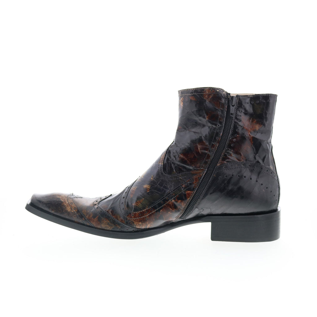 Astton Serrano 1237 Mens Black Leather Zipper Casual Dress Boots - Ruze ...