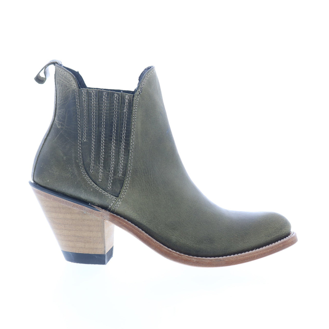 Jama Old West 18158 Womens Green Leather Slip On Cowboy Western Boots ...