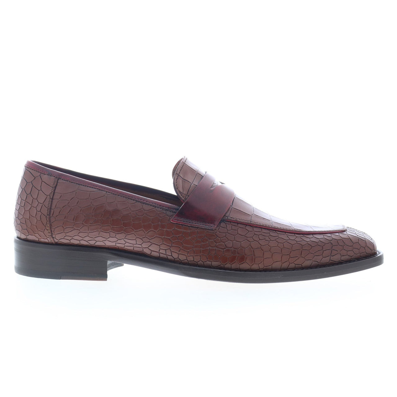 Mezlan Croc Embossed Leather Penny Loafer 21081 Mens Brown Loafers Pen ...