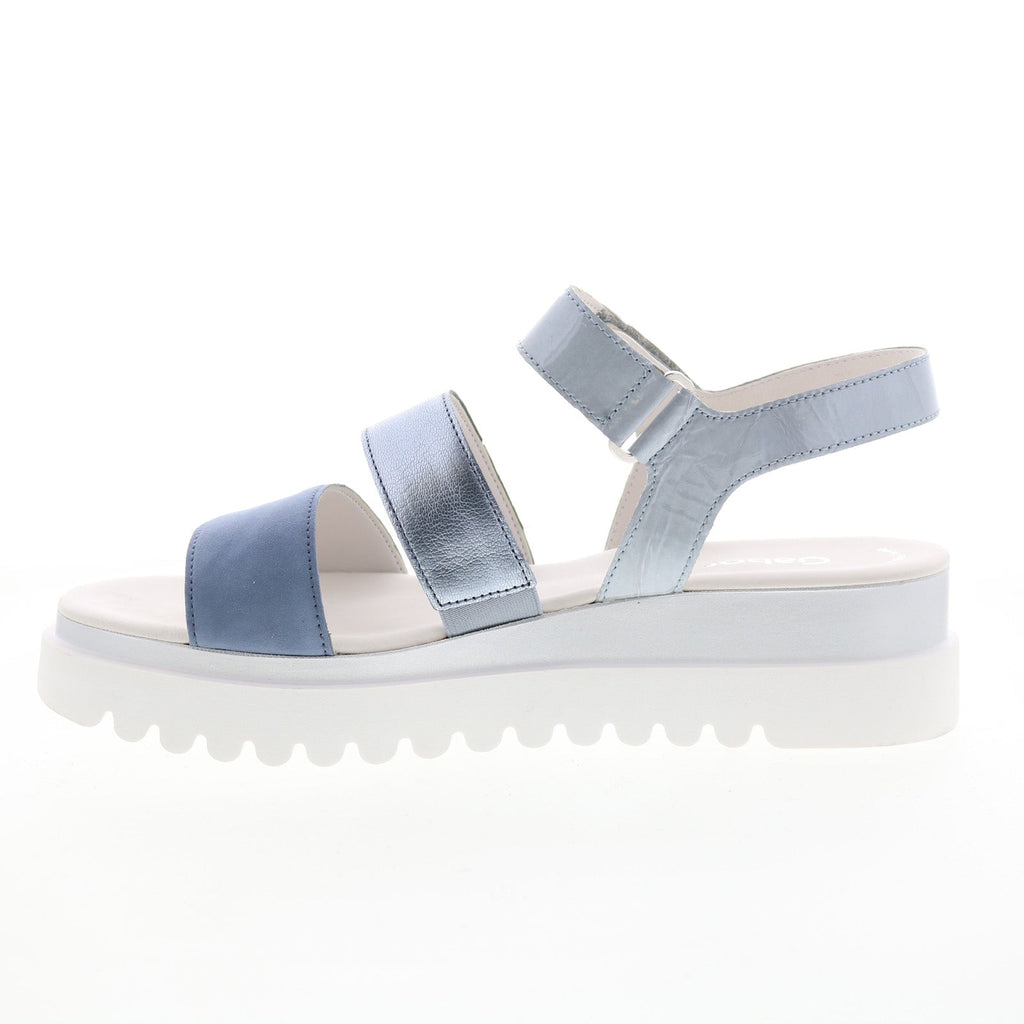 Gabor 24-610-66 Womens Gray Leather Strap Sandals Shoes - Ruze Shoes