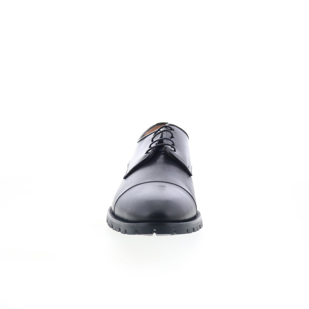 Zelli Italia James Italian Calfskin Mens Black Oxfords Cap Toe Shoes ...