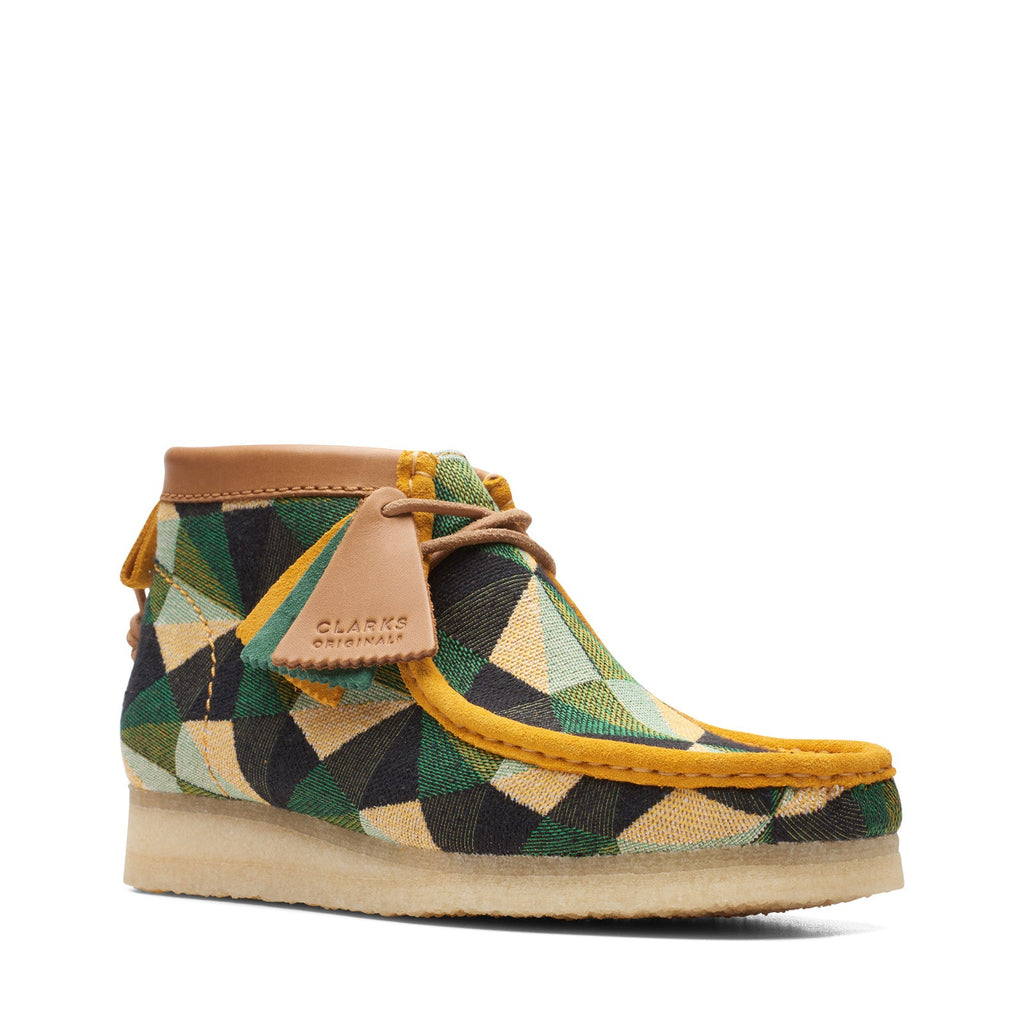 Clarks Wallabee Boot 26165732 Mens Green Canvas Lace Up Chukkas Boots ...