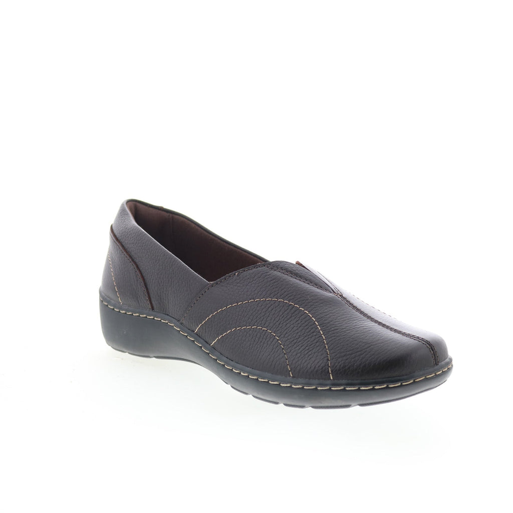 Clarks Cora Meadow 26167756 Womens Brown Leather Slip On Loafer Flats ...
