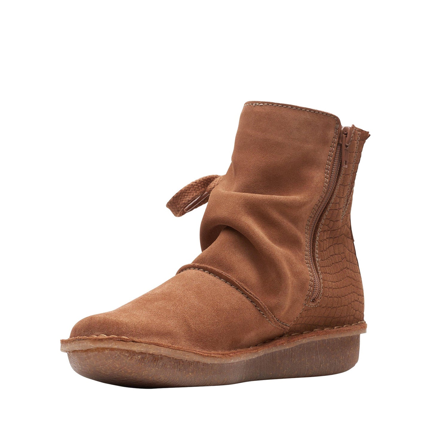 Clarks Funny Oak 26168547 Womens Brown Suede Zipper Casual Dress Boots ...