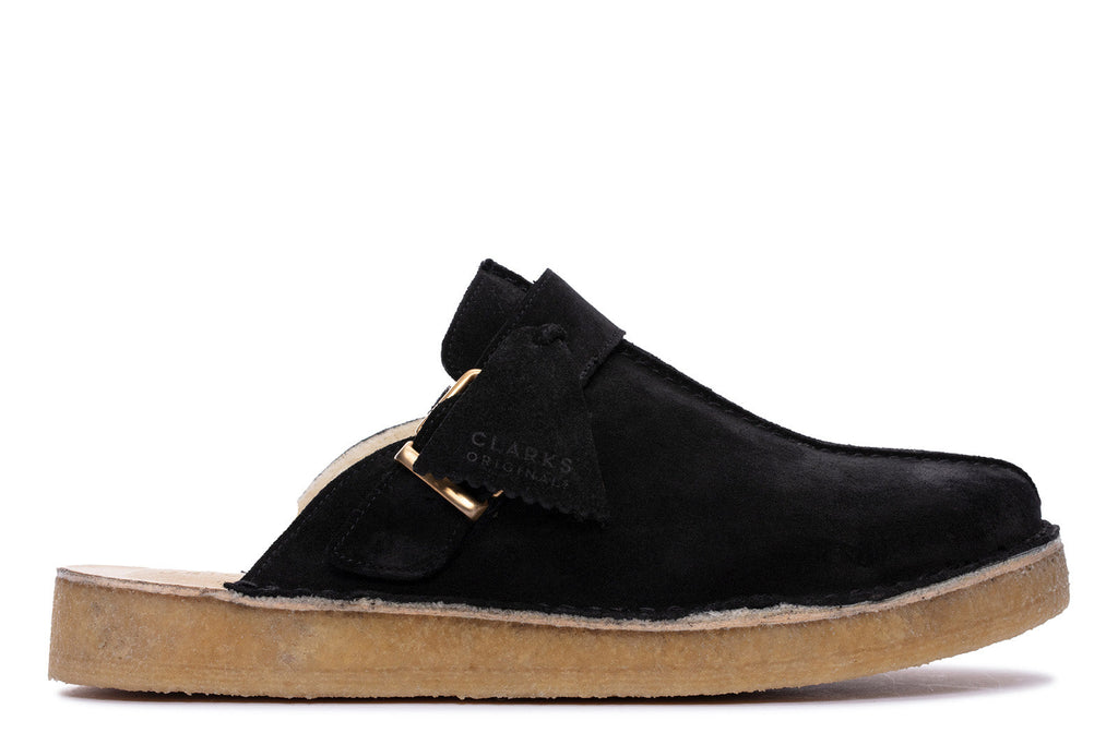 Clarks Trek Mule 26168618 Mens Black Suede Loafers & Slip Ons Casual S ...
