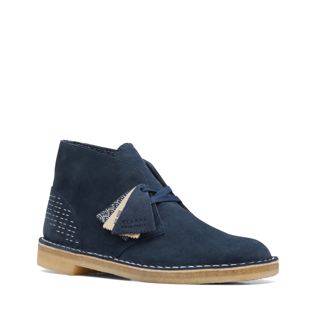 Clarks Desert Boot Sashiko 26169154 Mens Blue Leather Lace Up Chukkas ...