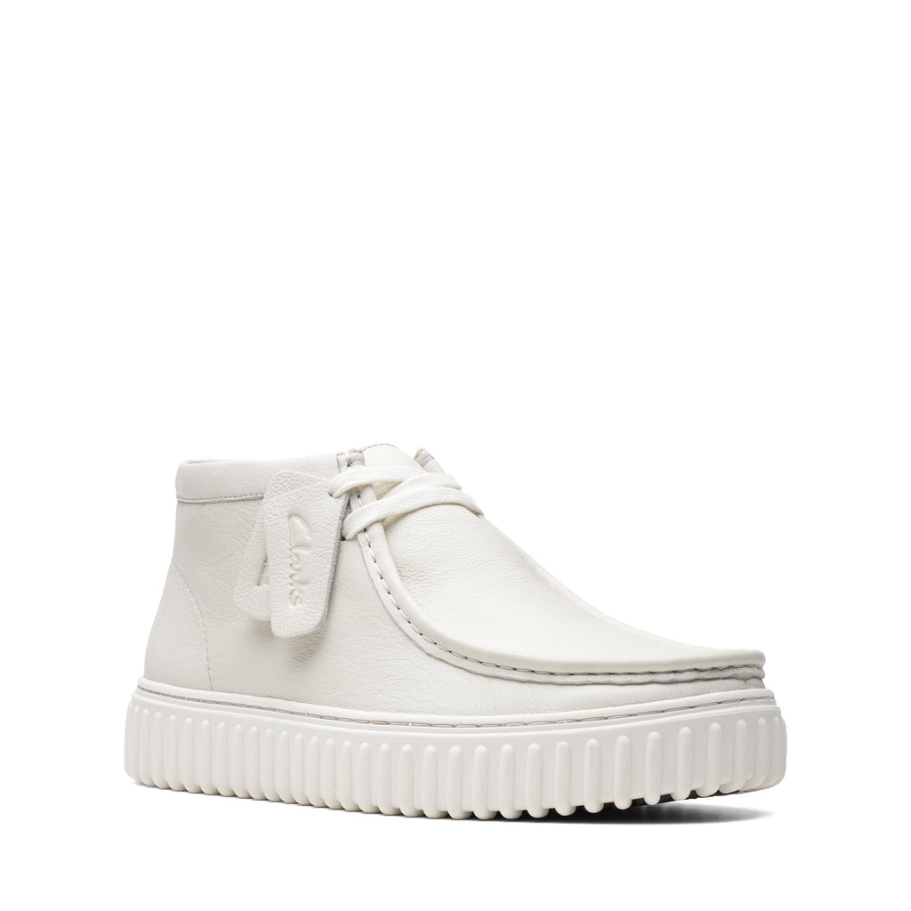 Clarks Torhill Hi 26173662 Mens White Leather Lace Up Chukkas Boots ...