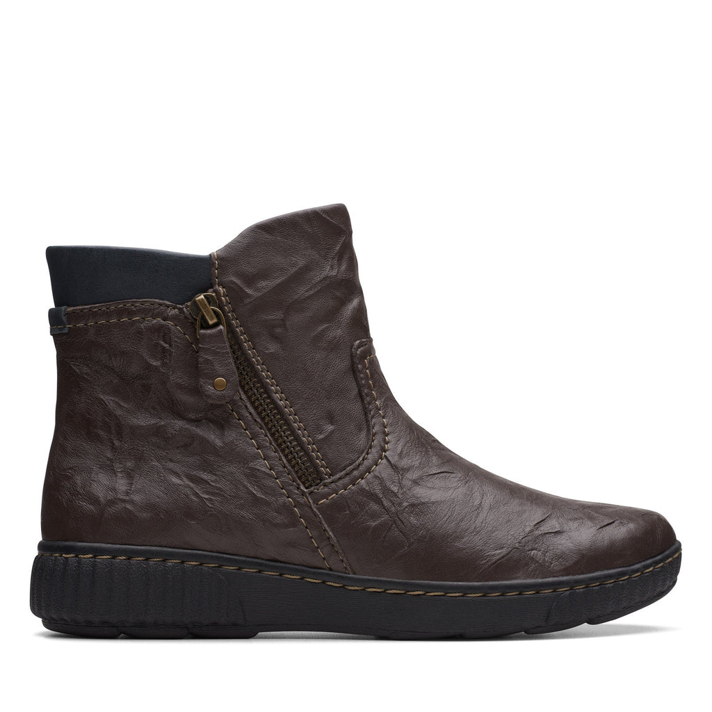 Clarks Magnolia Haley 26174341 Womens Brown Leather Ankle & Booties Bo ...