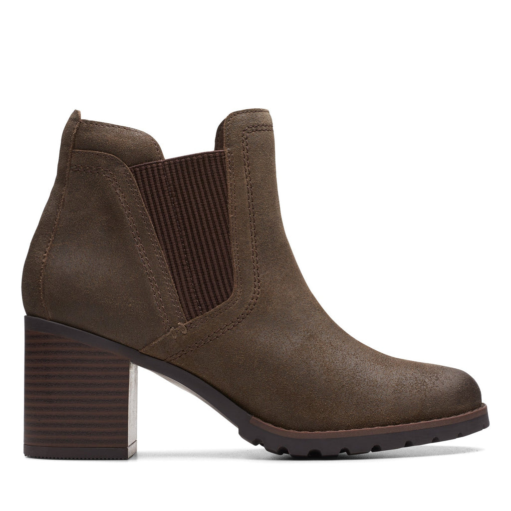 Clarks Leda Up 26174963 Womens Green Suede Zipper Ankle & Booties Boot ...