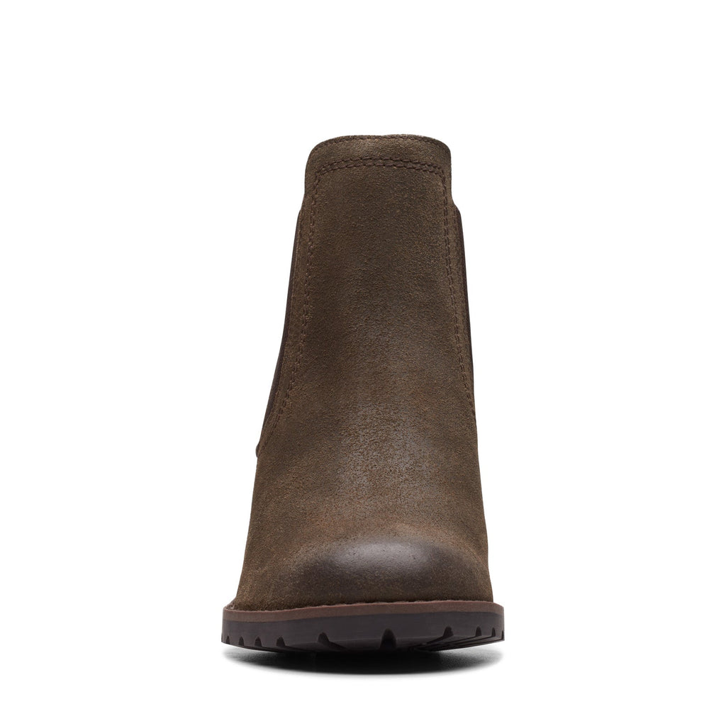 Clarks Leda Up 26174963 Womens Green Suede Zipper Ankle & Booties Boot ...