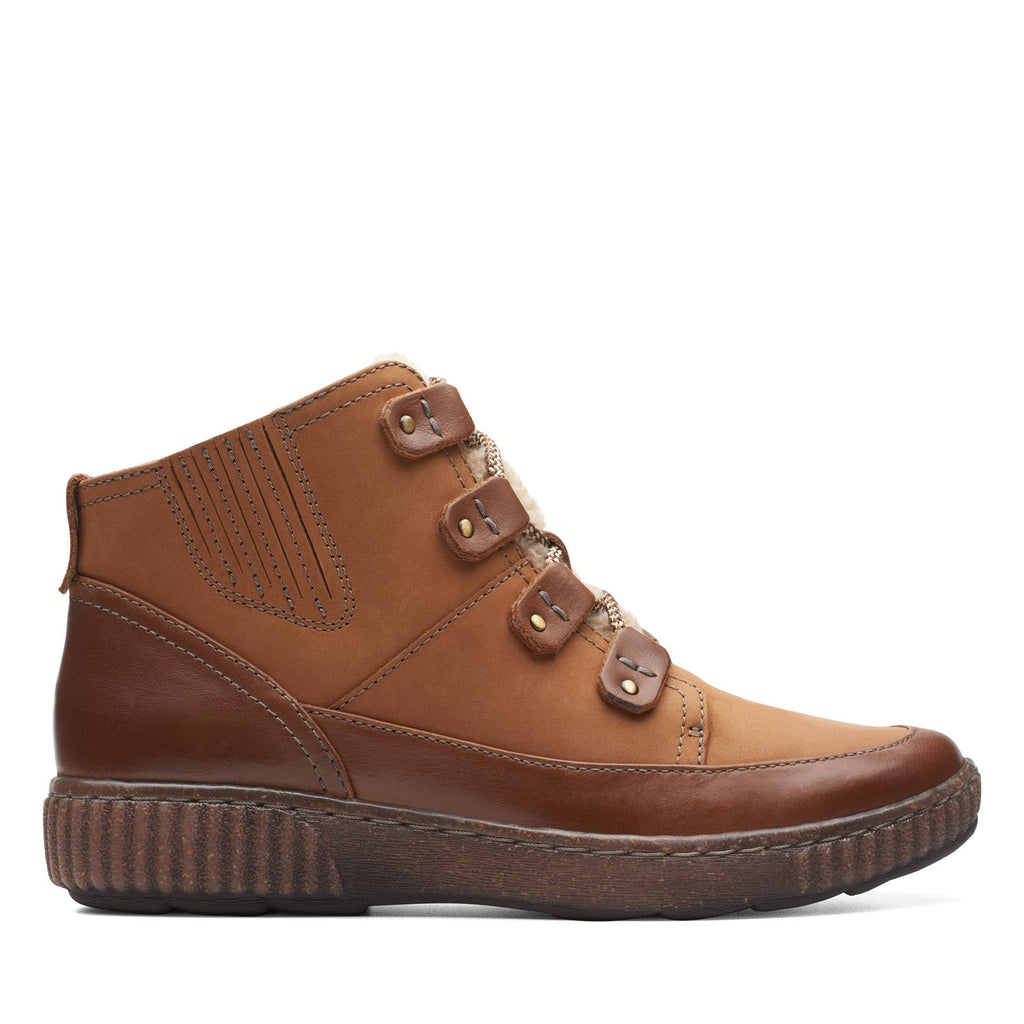 Clarks Magnolia Moon 26174977 Womens Brown Wide Casual Dress Boots ...