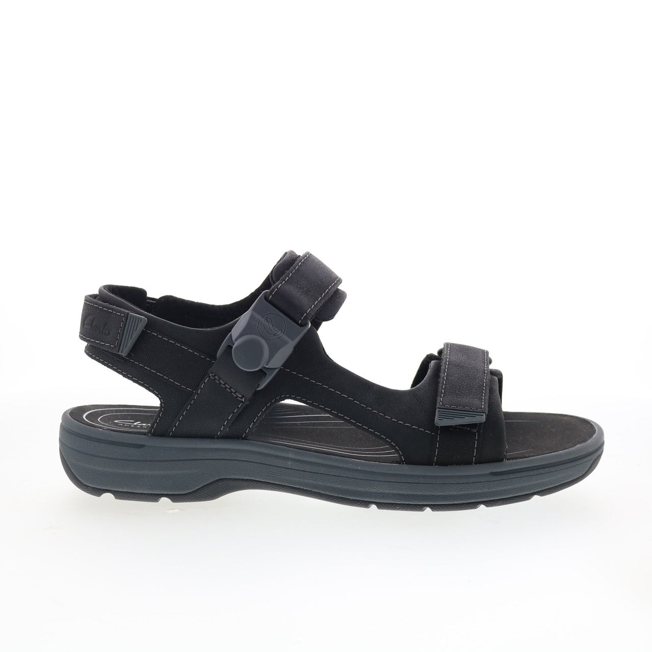 Clarks Saltway Trail 26176904 Mens Black Leather Strap Sport Sandals S ...