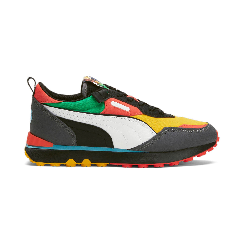 Puma Rider FV Block Party 39226101 Mens Yellow Lifestyle Sneakers Shoe ...