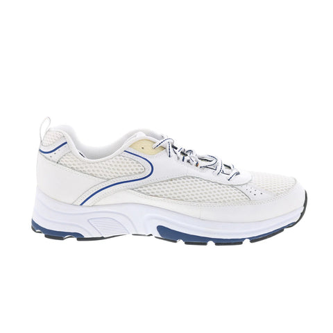 Drew Aaron 40893-04 Mens White Narrow Leather Lifestyle Sneakers Shoes ...