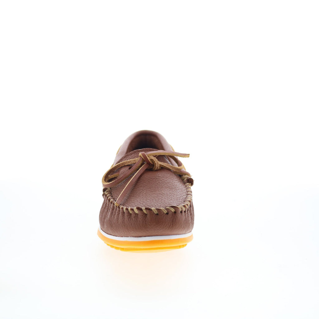 Minnetonka Moosehide Plus Mens Brown Leather Loafers & Slip Ons Moccas ...