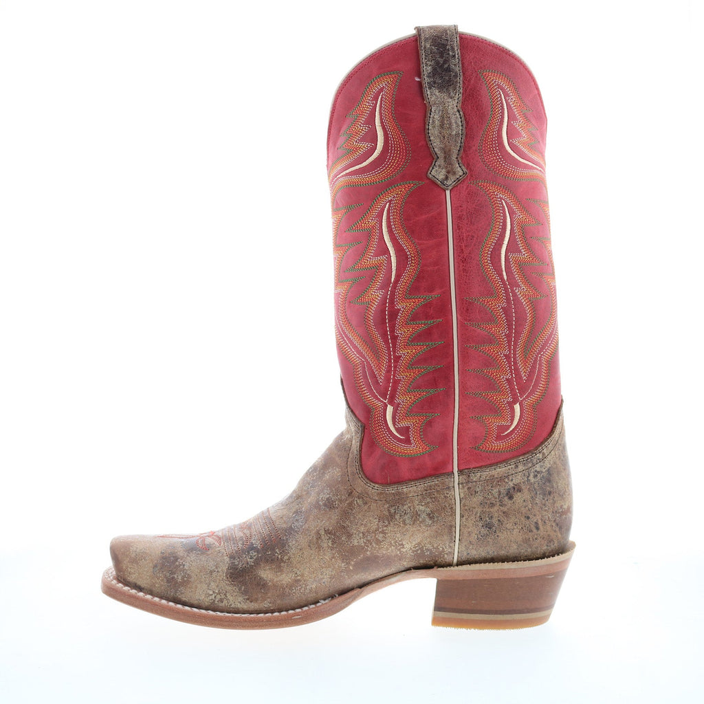 Outlaw Snip Toe 60003 Mens Brown Leather Slip On Western Boots - Ruze Shoes