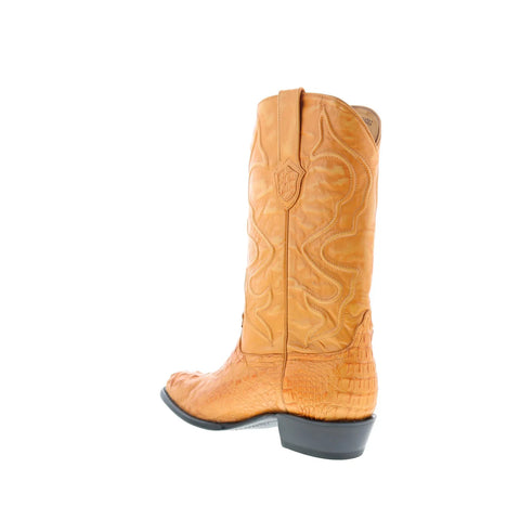 Wild West Caiman Hornback Boots Med R-Toe Mens Brown Cowboy Western Bo ...