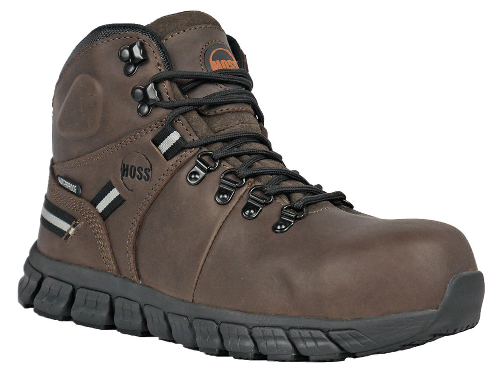 Hoss Ticker Composite Toe Waterproof Mens Brown Wide Work & Safety Boo ...