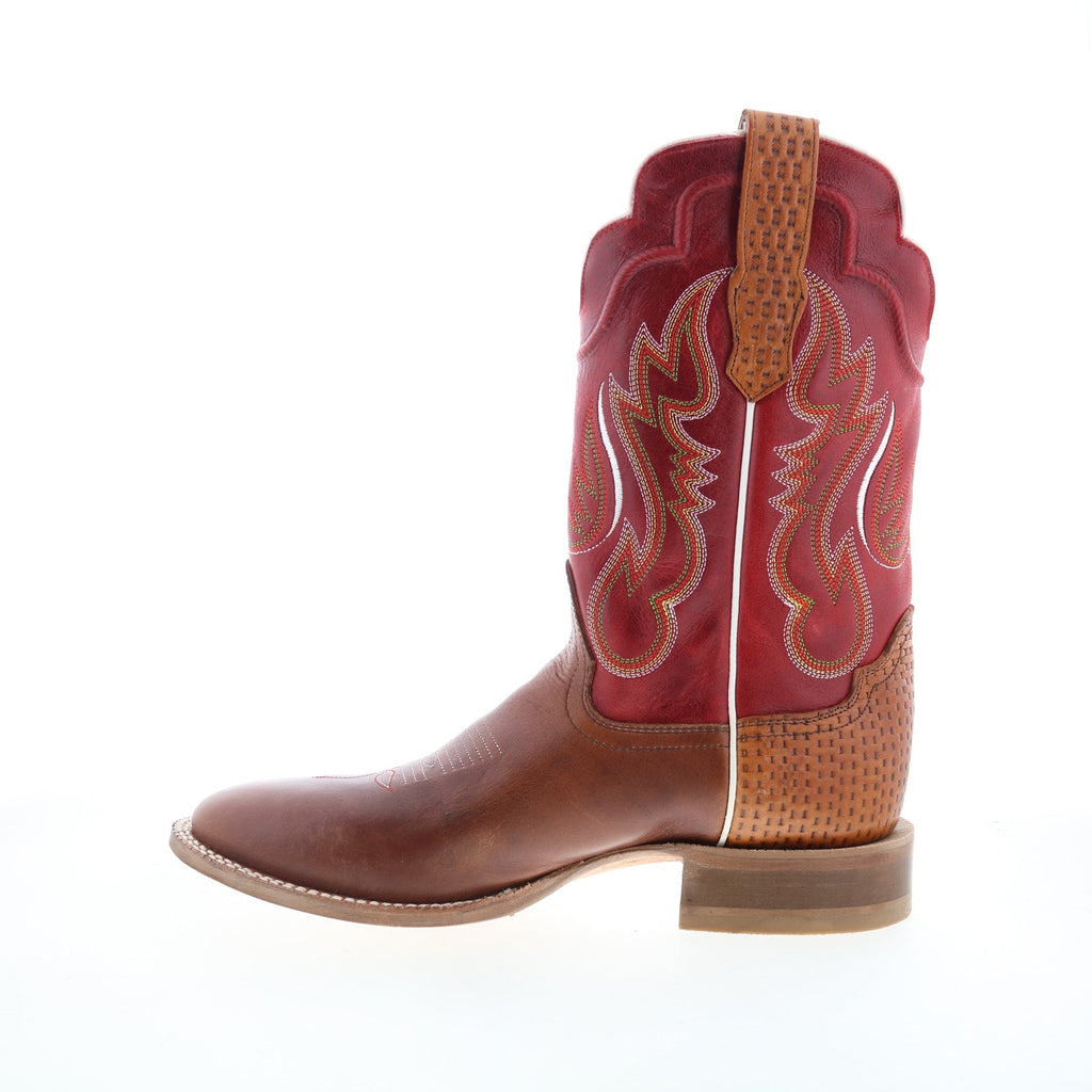 Outlaw Snip Toe 60302 Mens Brown Leather Slip On Western Boots - Ruze Shoes