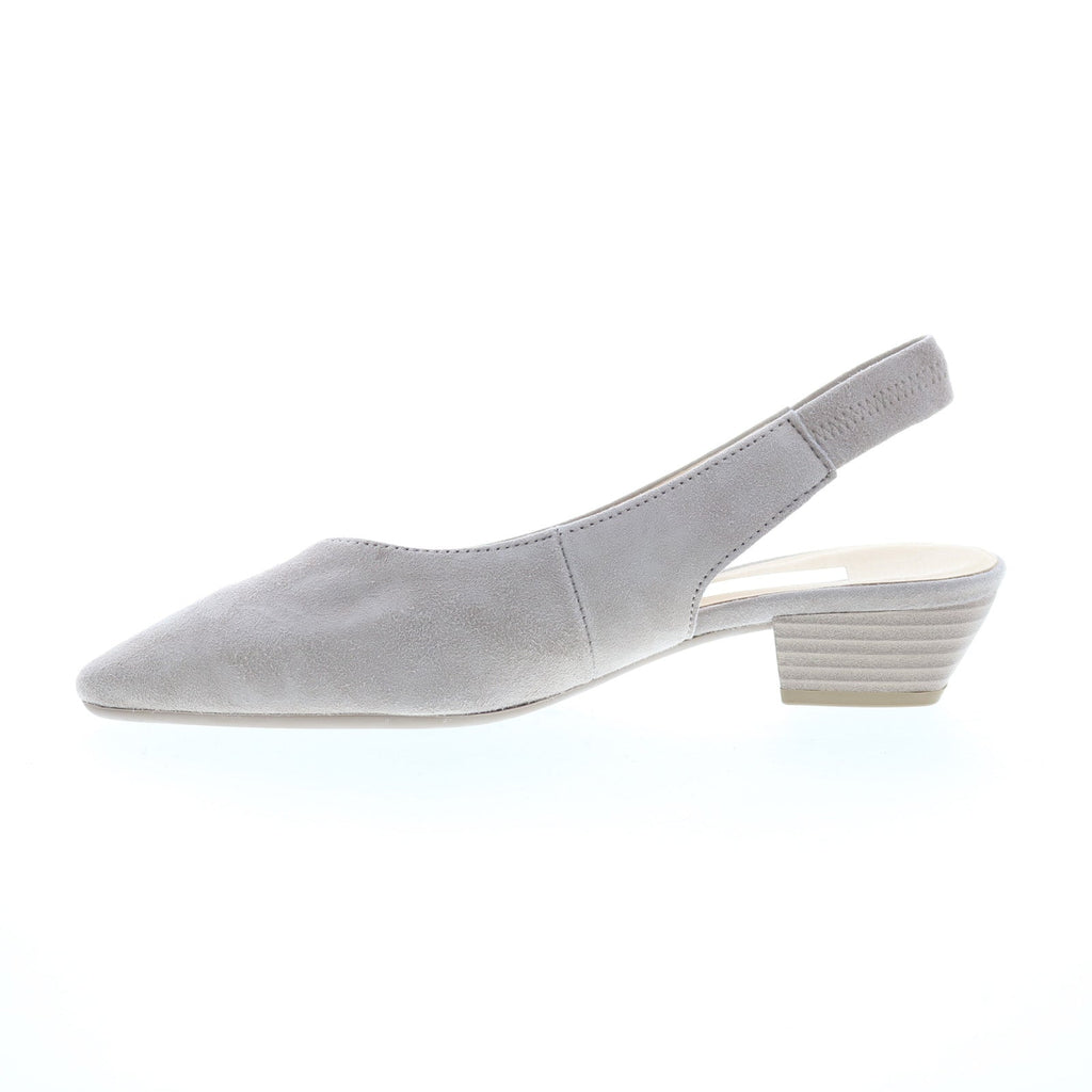 Gabor 61-530-12 Womens Gray Suede Slip On Slingback Heels Shoes - Ruze ...