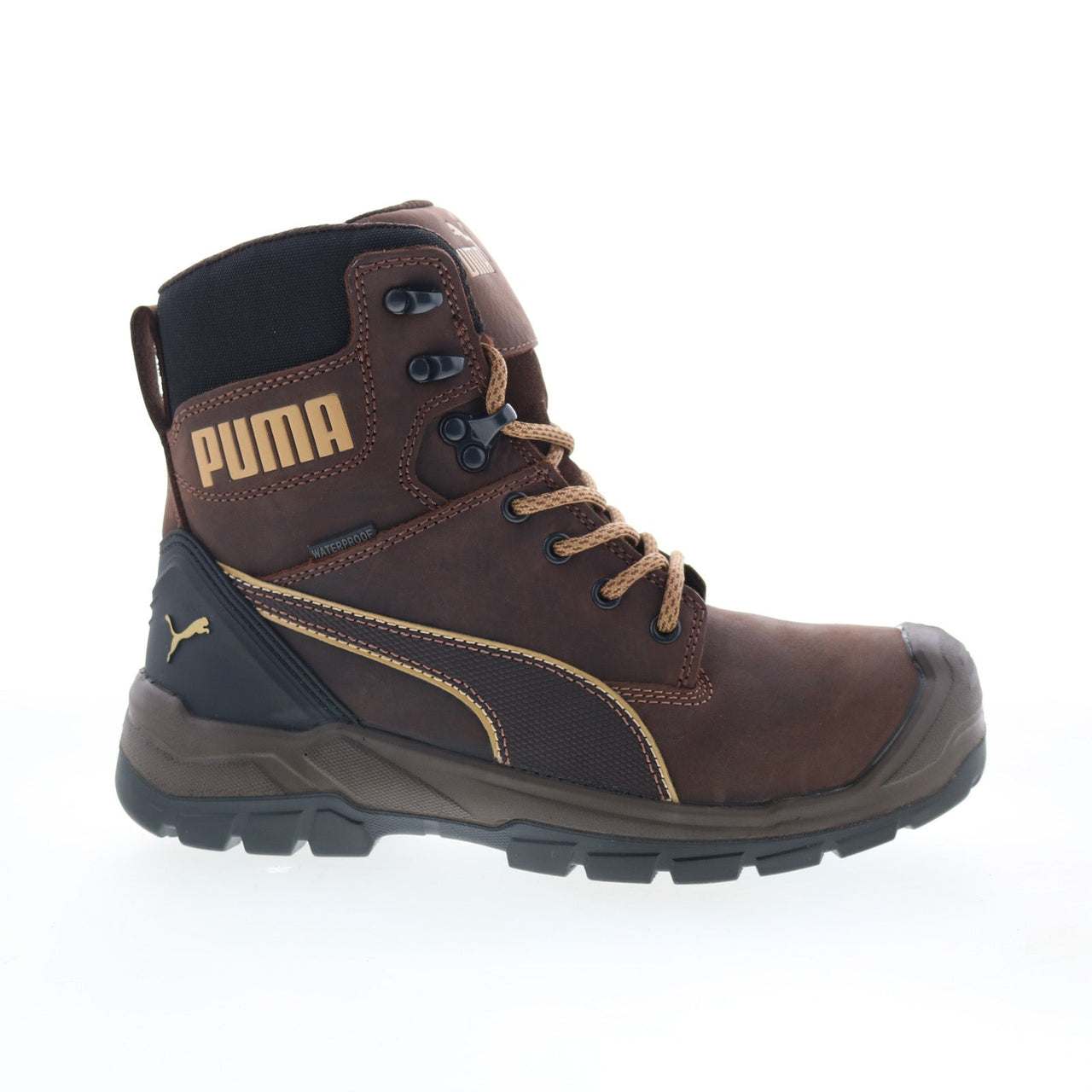Puma Safety Conquest Soft Toe CTX High WP EH SR Mens Brown Work Boots ...