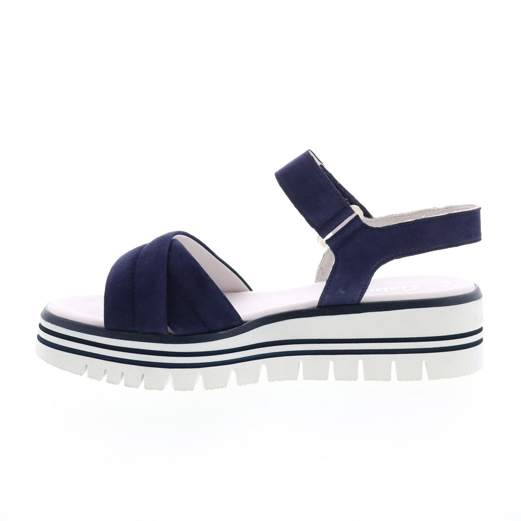 Gabor 64-622-16 Womens Blue Suede Strap Platform Sandals Shoes - Ruze Shoes