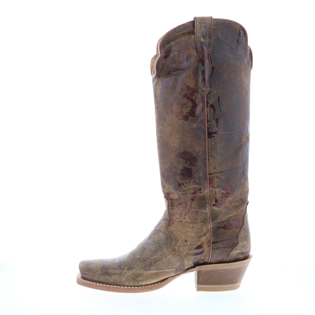 Outlaw 14" Tan Hand Painted Goat 70115 Womens Brown Leather Western Bo ...