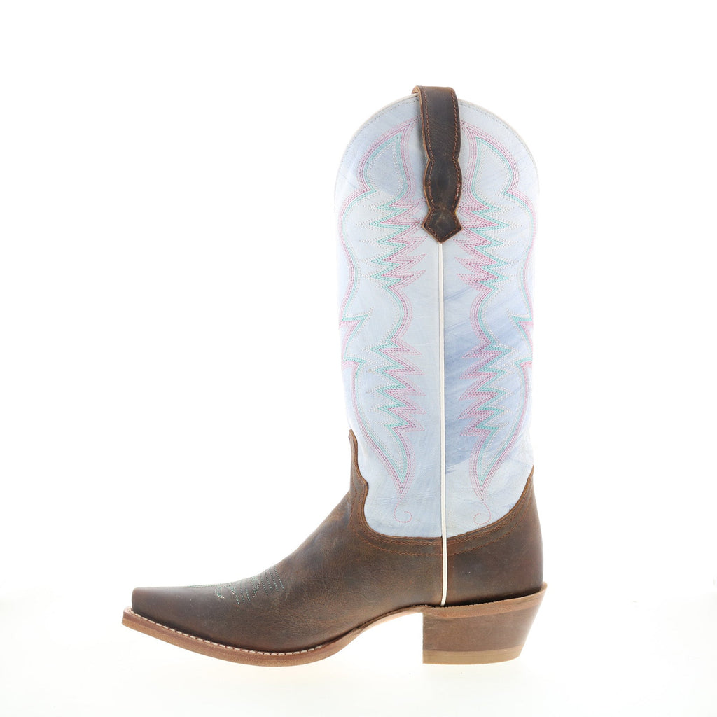 Outlaw Snip Toe 70202 Womens Brown Leather Slip On Western Boots - Ruze ...