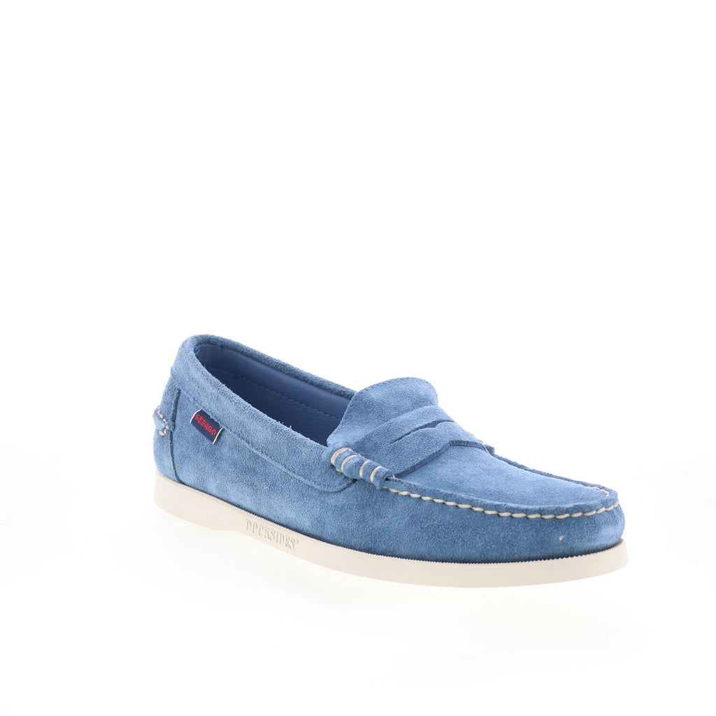 Sebago Dan Boat Flesh Out Mens Blue Suede Loafers & Slip Ons Casual Sh ...