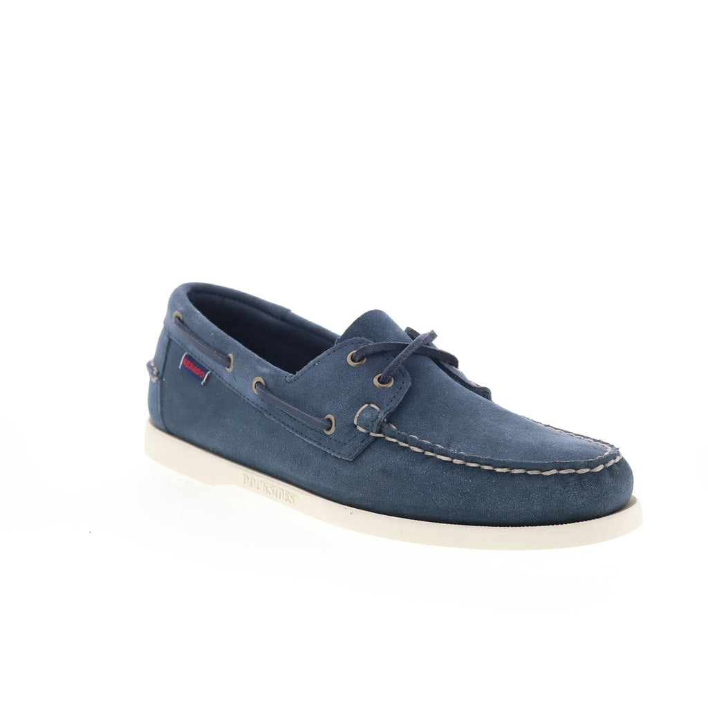 Sebago Portland Flesh Out Mens Blue Suede Loafers & Slip Ons Boat Shoe ...