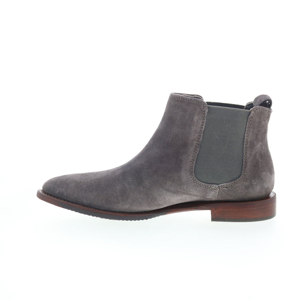 Johnston & Murphy Gabrielle Chelsea Bootie Womens Gray Suede Chelsea B ...