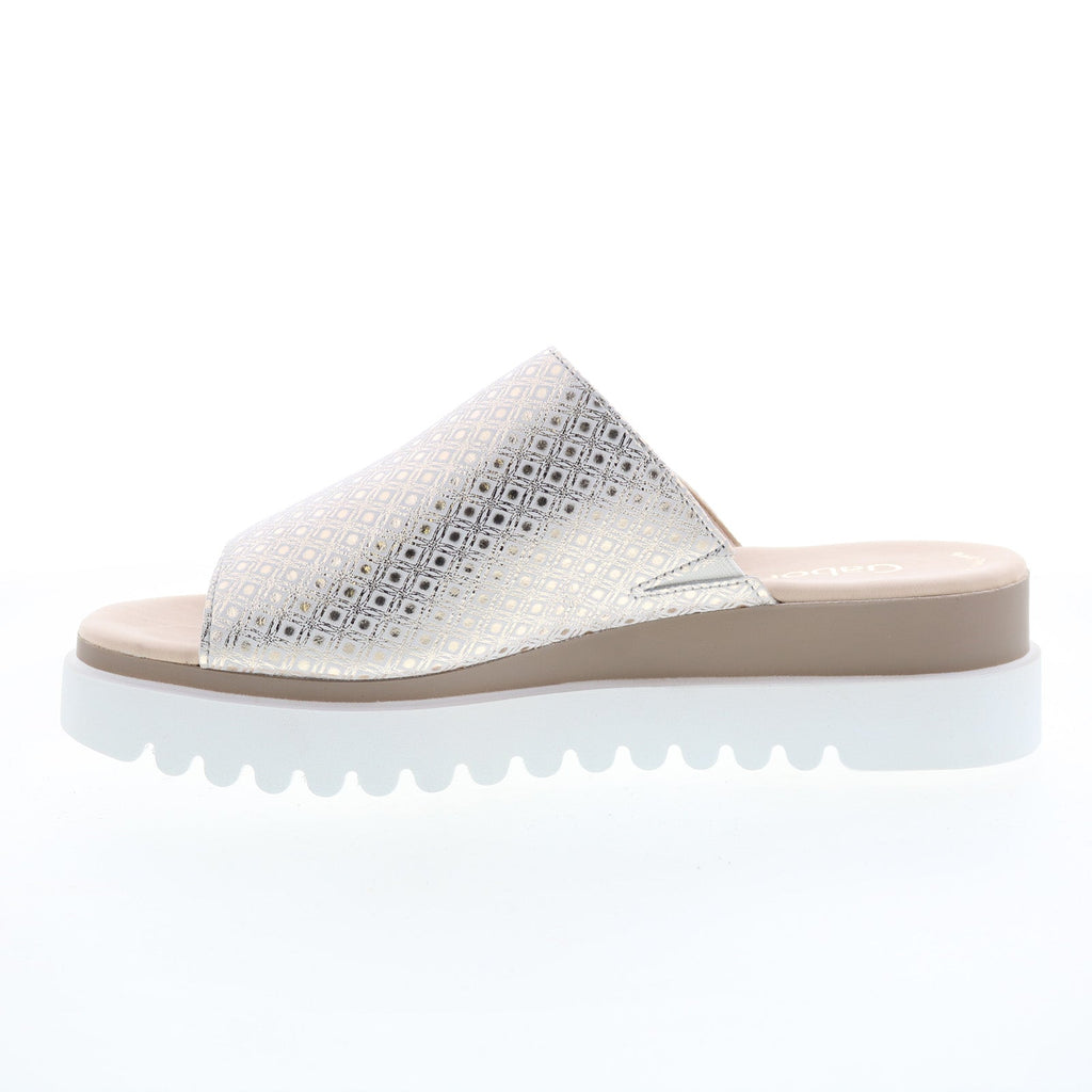 Gabor 84-613-62 Womens Gray Leather Slip On Slides Sandals Shoes - Ruze ...