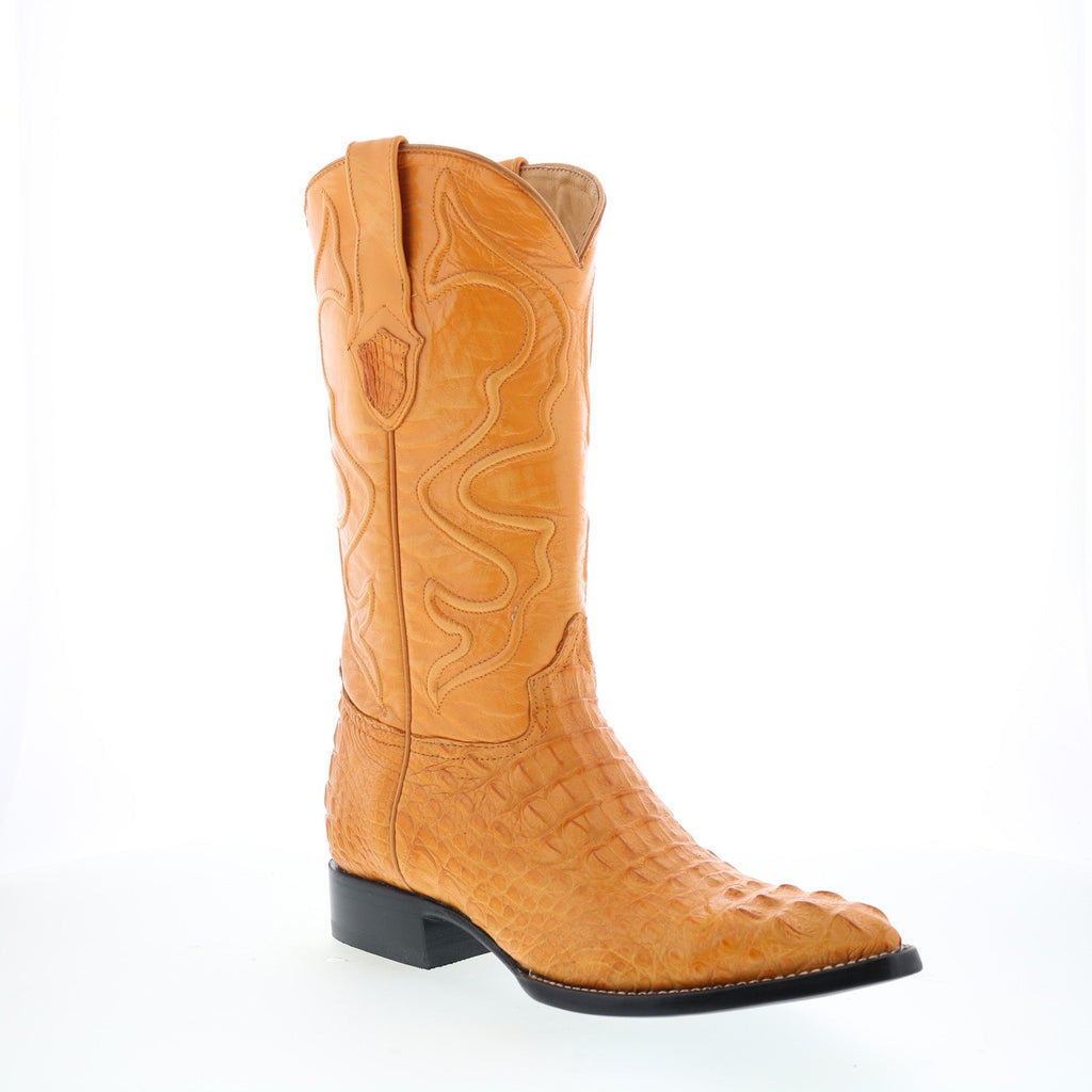 Wild West Caiman Hornback Chihuaha Mens Brown Wide Cowboy Western Boot ...