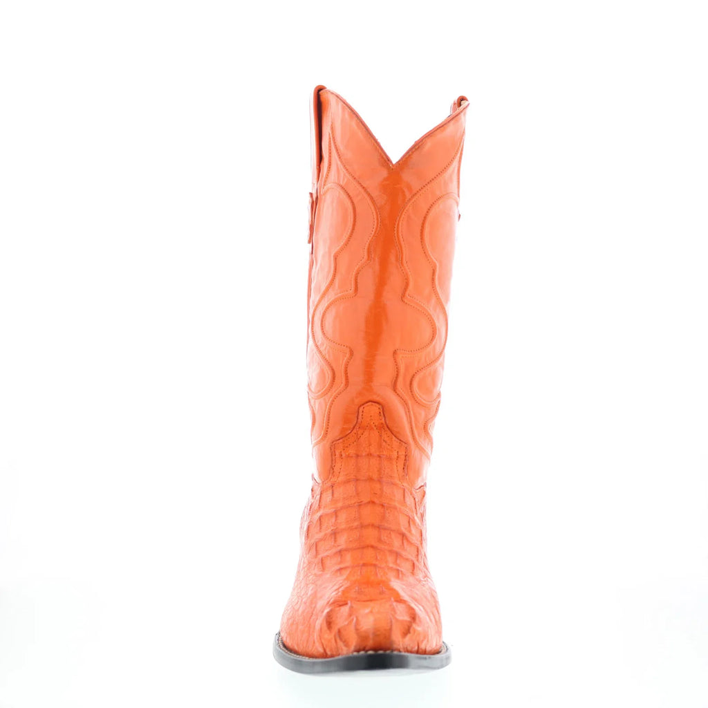 Wild West Caiman Hornback Chihuaha Mens Orange Wide Cowboy Western Boo ...