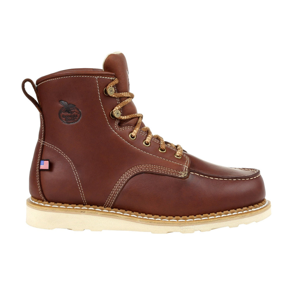 Georgia Boot Wedge Moc Toe GB00358 Mens Brown Wide Work & Safety Boots ...