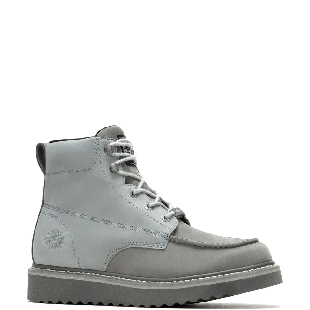 Harley-Davidson Beau D93858 Mens Gray Leather Zipper Motorcycle Boots ...