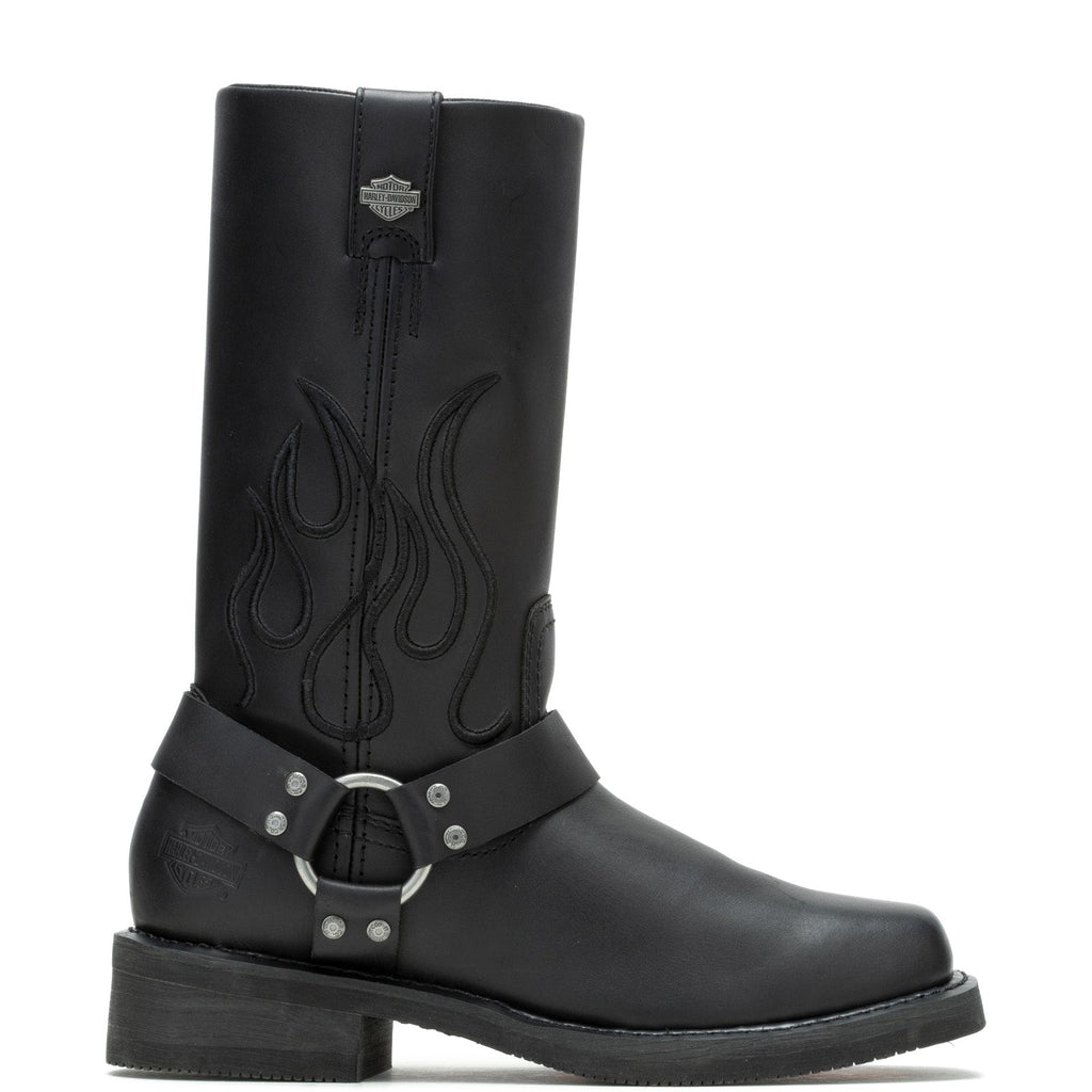 Harley-Davidson Hustin D96310 Mens Black Leather Zipper Motorcycle Boo ...