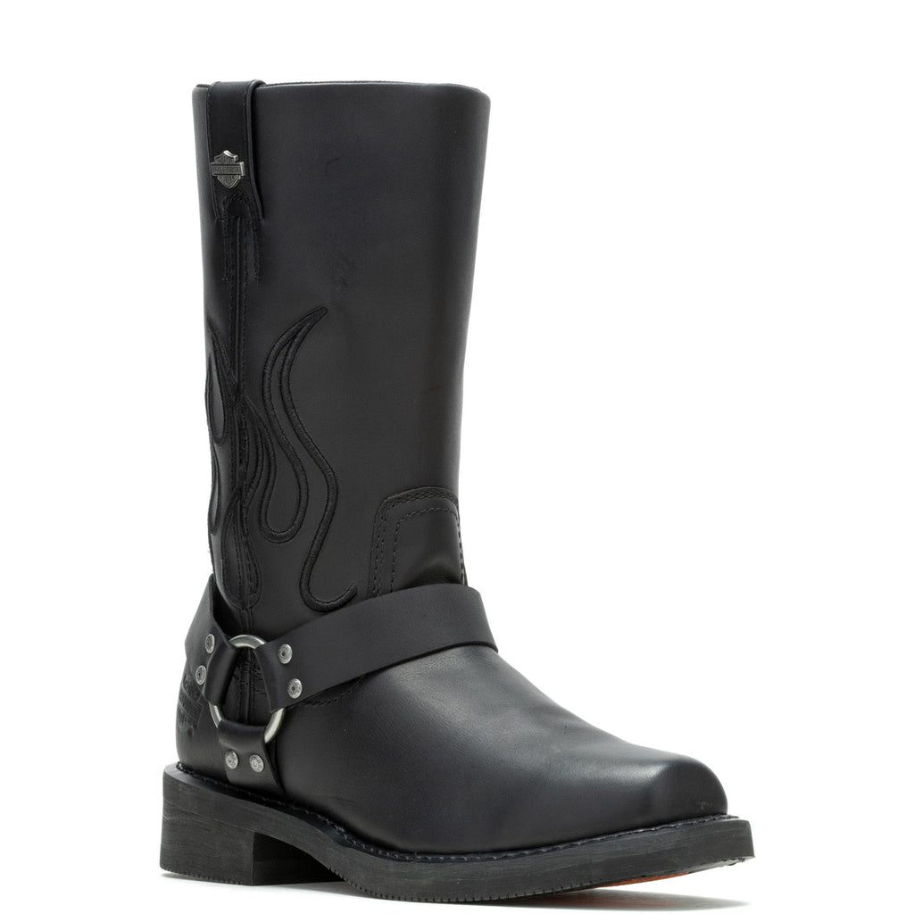 Harley-Davidson Hustin D96310 Mens Black Leather Zipper Motorcycle Boo ...