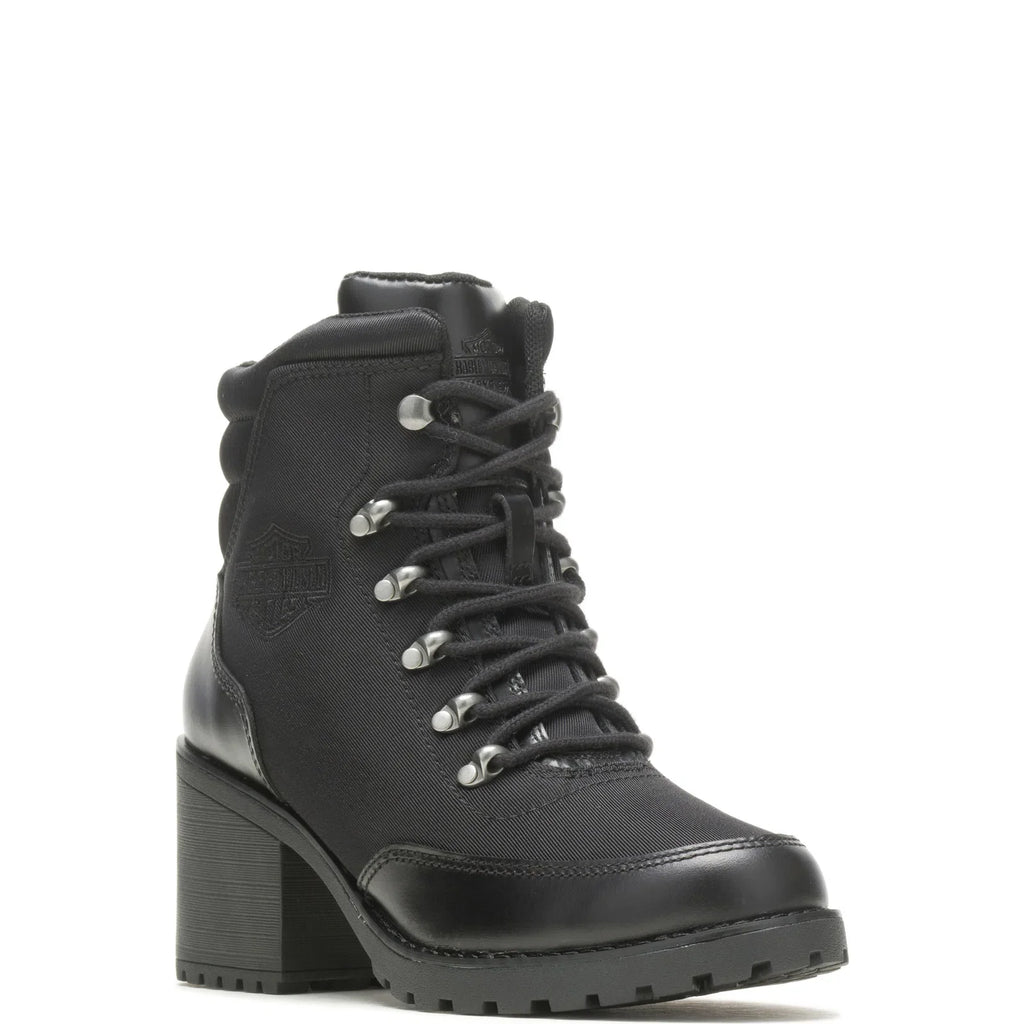 Harley-Davidson Corrington 5" D87225 Womens Black Canvas Motorcycle Bo ...