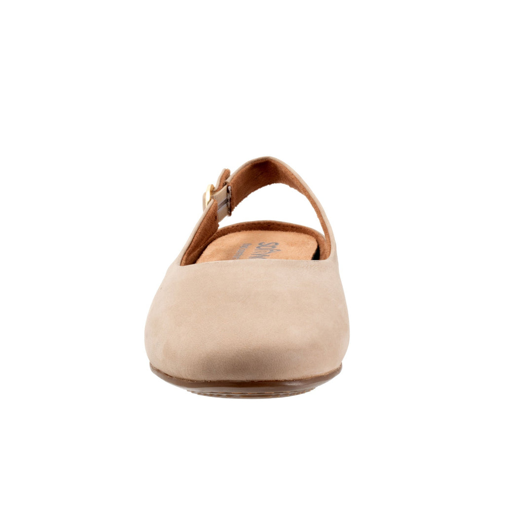 Softwalk Sandy S2119-069 Womens Beige Nubuck Slingback Flats Shoes ...