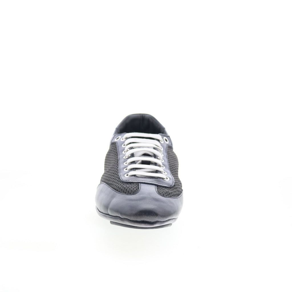 Di Bianco Silverstone Mens Gray Leather Lace Up Lifestyle Sneakers Sho ...