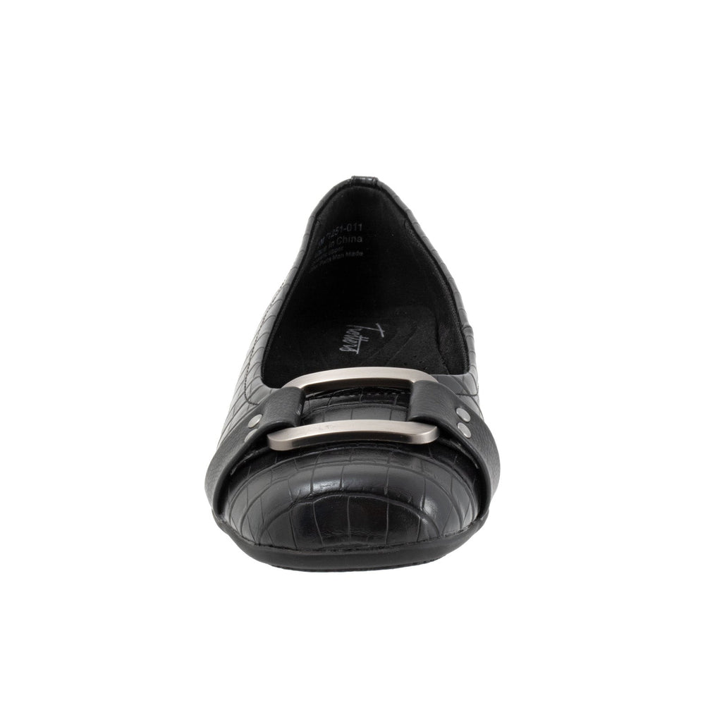 Trotters Sizzle Sign T1251-011 Womens Black Narrow Leather Ballet Flat ...