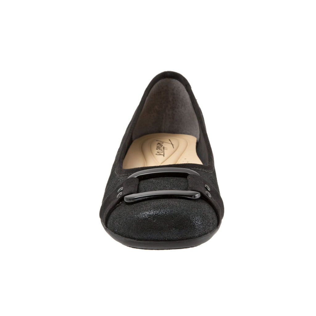 Trotters Sizzle Sign T1251-015 Womens Black Narrow Ballet Flats Shoes ...